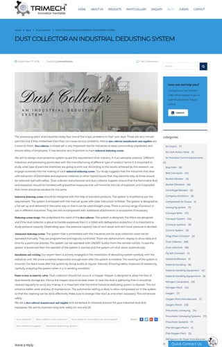 DUST COLLECTOR AN INDUSTRIAL DEDUSTING SYSTEM | PDF
