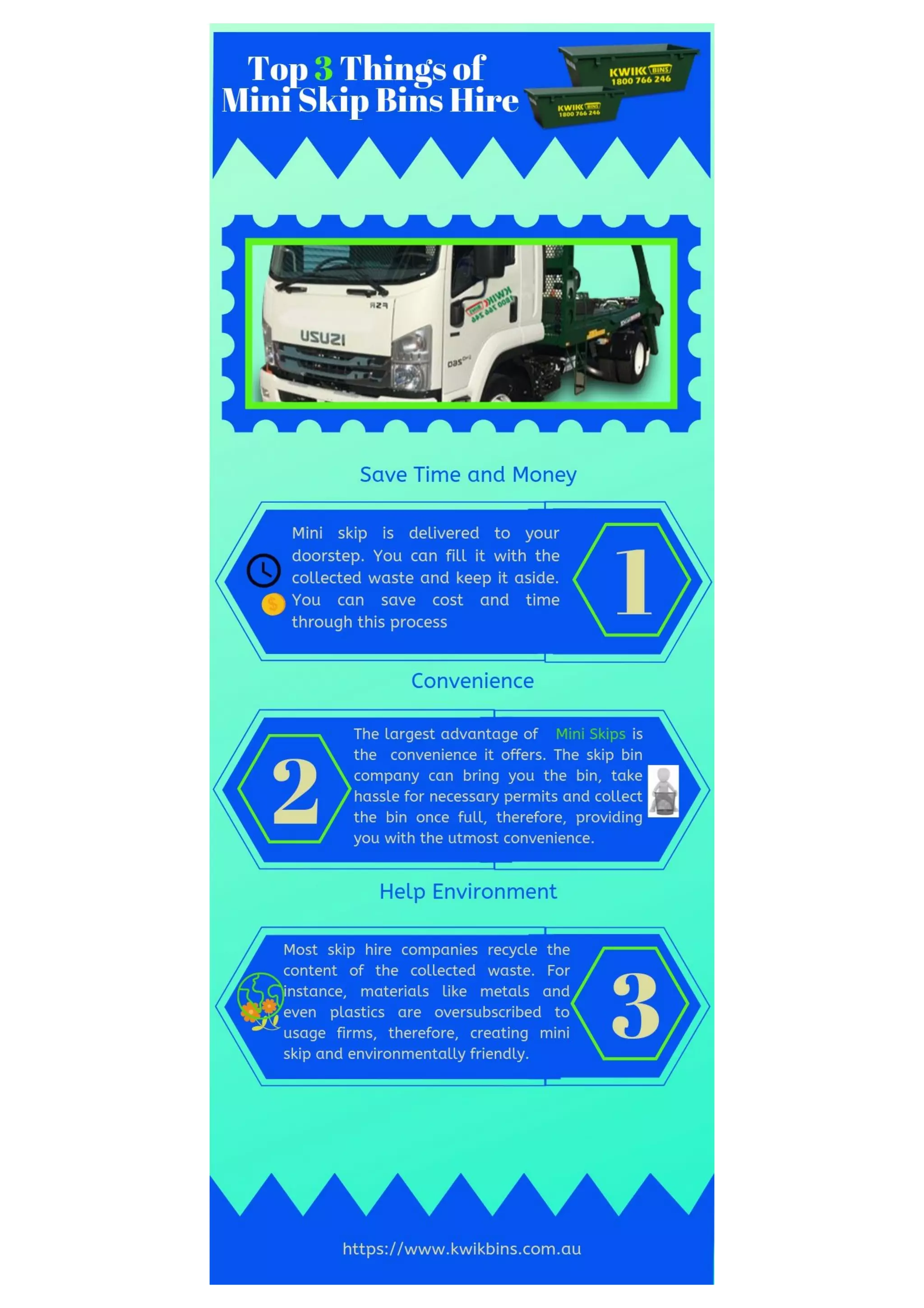 Infographics - Top 3 Things of Mini Skip Bins Hire | PDF
