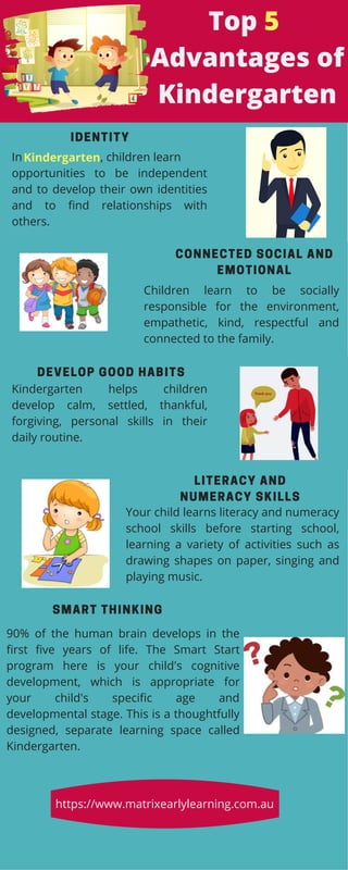 Infographics - Top 5 Advantages of Kindergarten | PDF