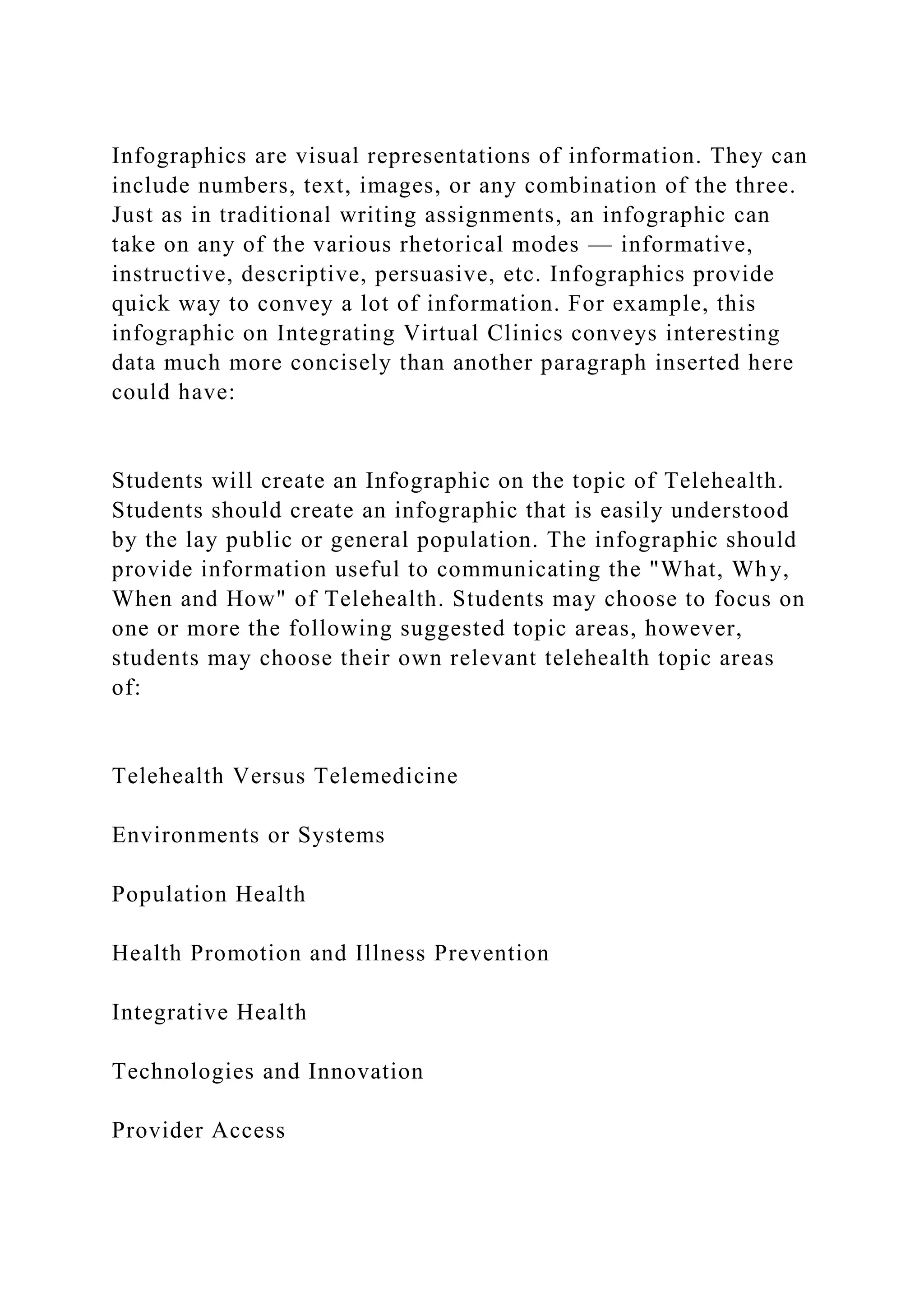 Infographics are visual representations of information. They can inc.docx