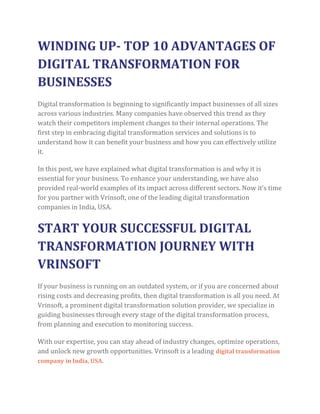Infographic: The Benefits of Digital Transformation for Businesses in ...
