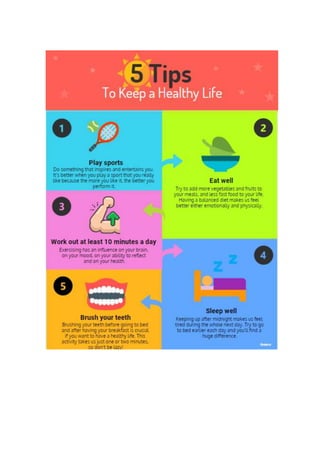 5 tips to keep a healthy life | DOCX