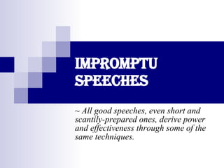 =Info Impromptu Speech Tips | PPT