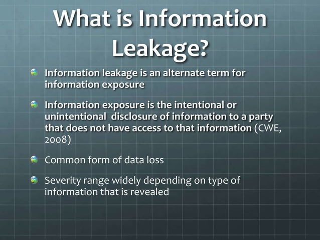 Information Leakage & DLP | PPTX