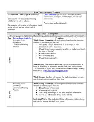 Info lesson plan | PDF