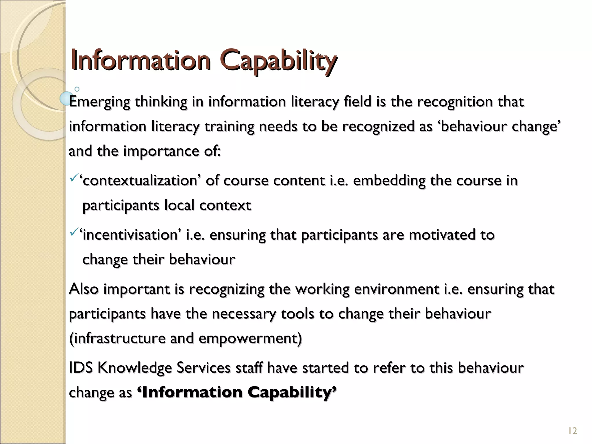 Information literacy presentation | PPT