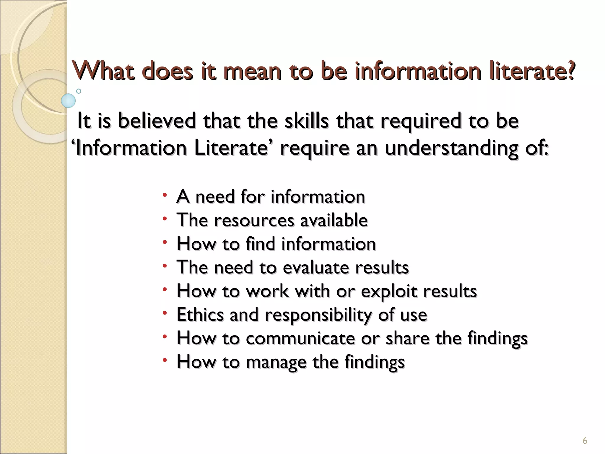 Information literacy presentation | PPT