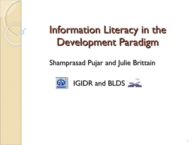 Information literacy presentation | PPT