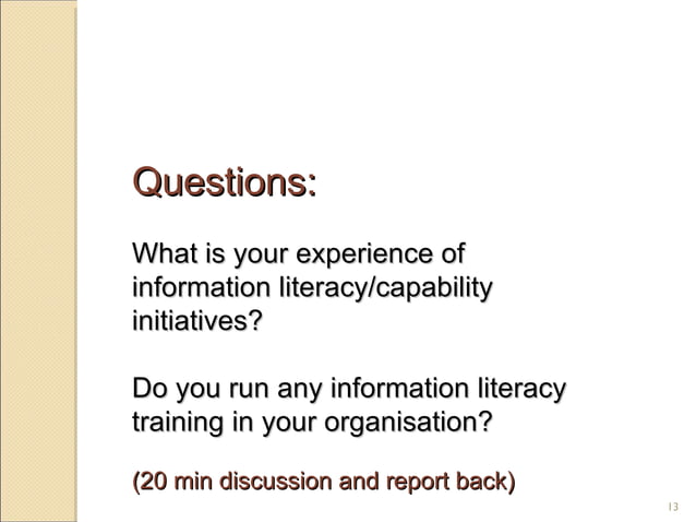Information literacy presentation | PPT