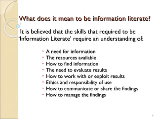 Information literacy presentation | PPT