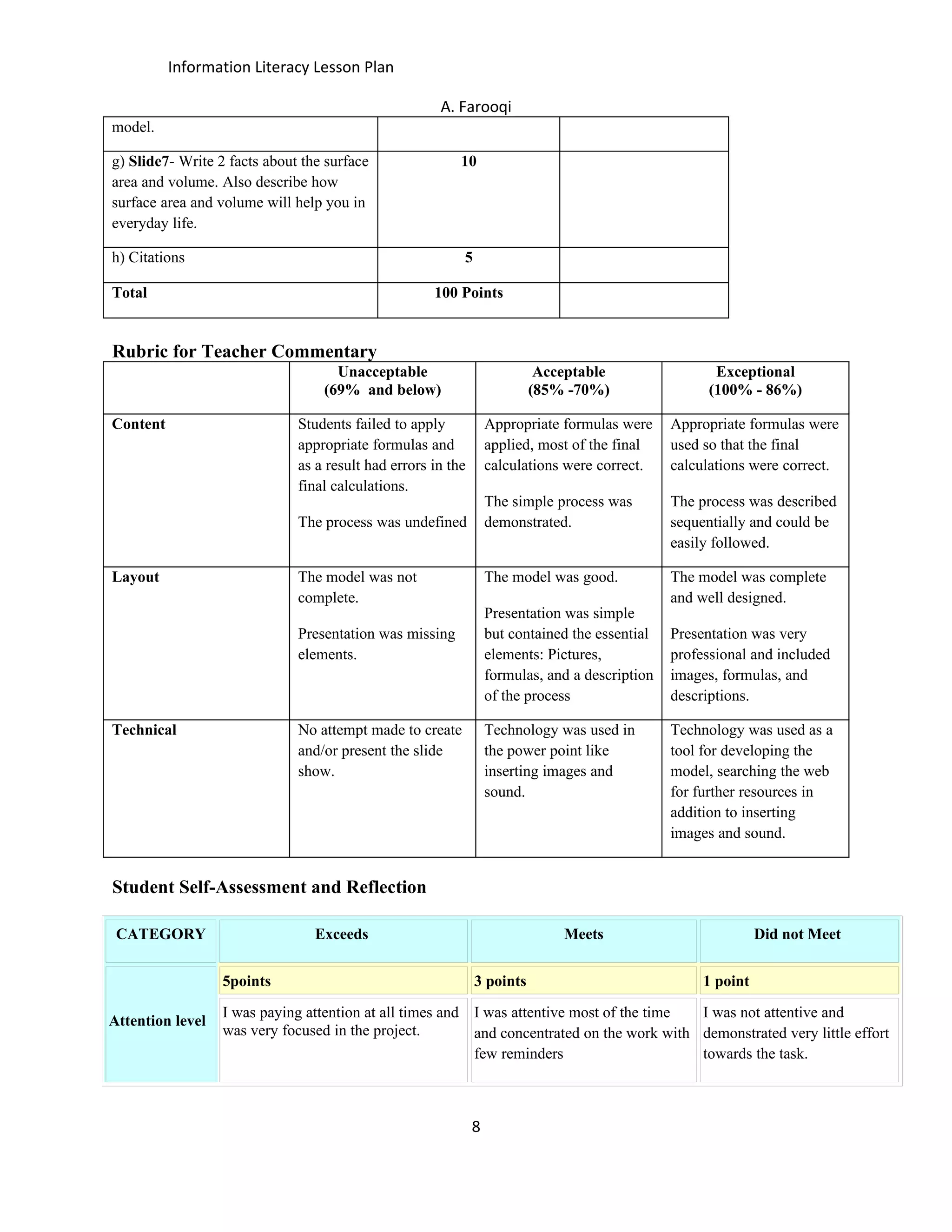 Info literacy lesson plan farooqi | DOC