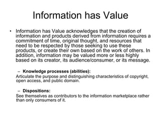 Information Literacy: From Standards to Framework - An Overview for ...