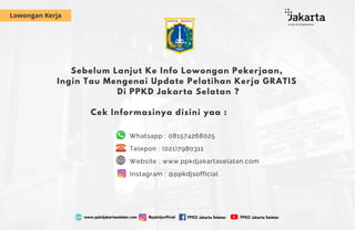 Rekapitulasi Daftar Lowongan Pekerjaan Periode I - September 2021 | PPT