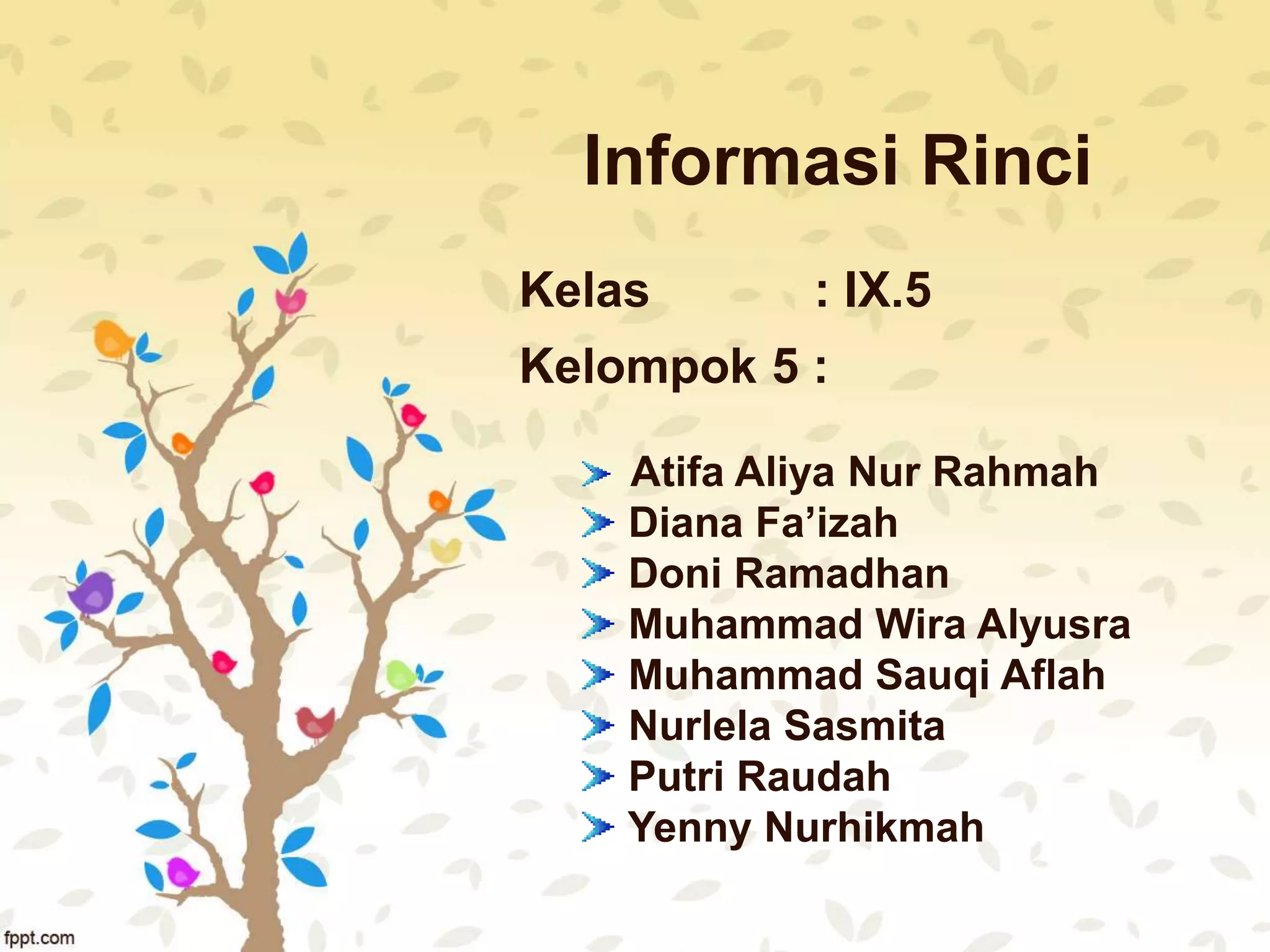 Informasi Rinci beserta Contoh Soal dan Pembahasan | PPTX