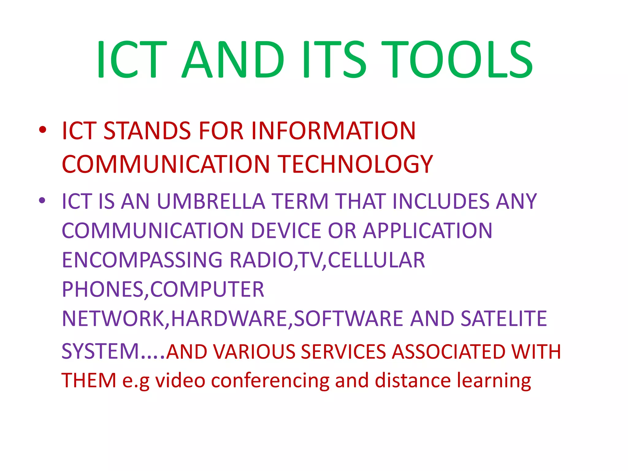 Infomation communication technology tools | PPTX