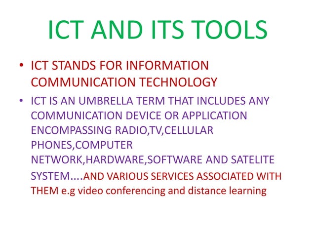 Infomation communication technology tools | PPT