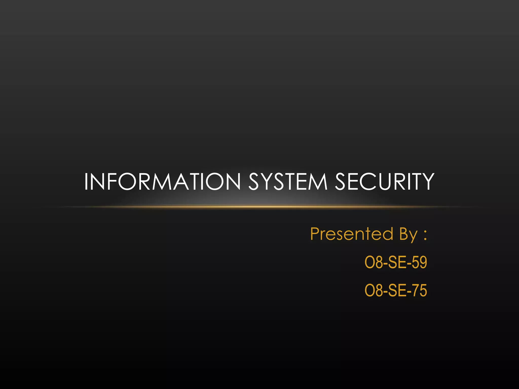 Infomation System Security | PPT