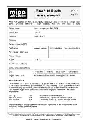 Info Mipa P35 elastic | PDF