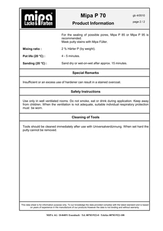 Info Mipa p70 lang | PDF