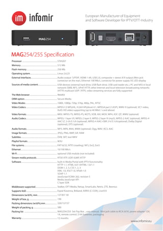 IPTV STB MAG254/255 (Eng) | PDF