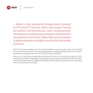 Infomir — Key to Success | PDF