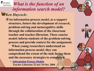 Models of Information Literacy | PPTX | Search | Internet