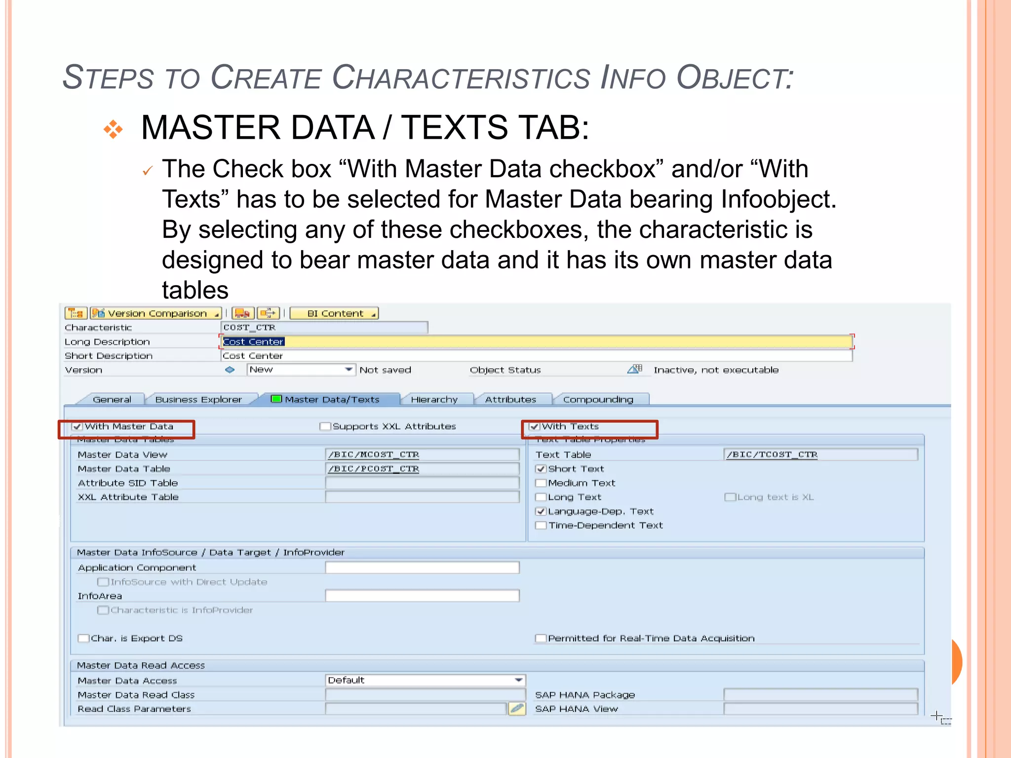SAP BW - Info object (characteristics) | PPTX