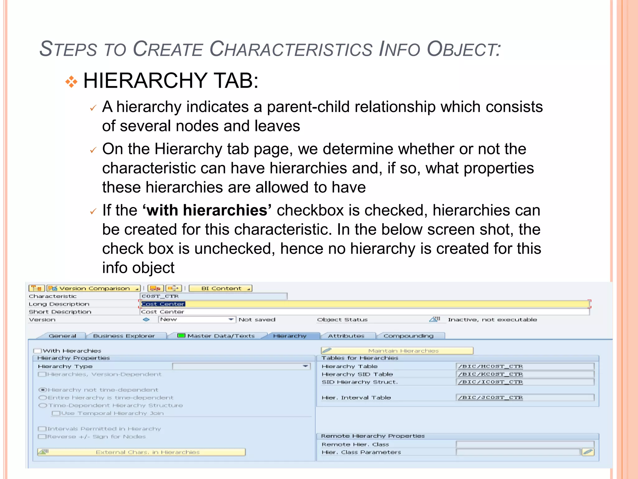 SAP BW - Info object (characteristics) | PPTX