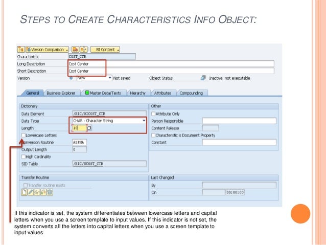 SAP BW - Info object (characteristics)