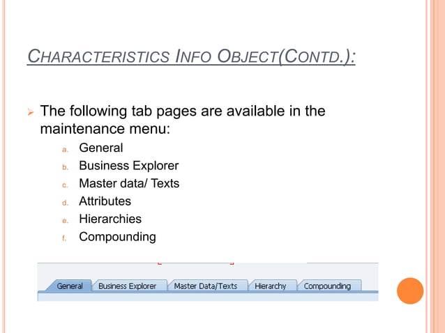 SAP BW - Info objects ppt | PPTX | Databases | Computer Software and Applications