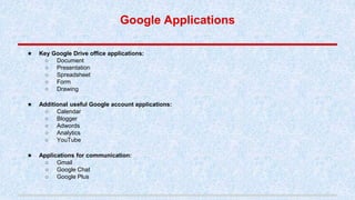 Info on Google Drive Applications | PPTX