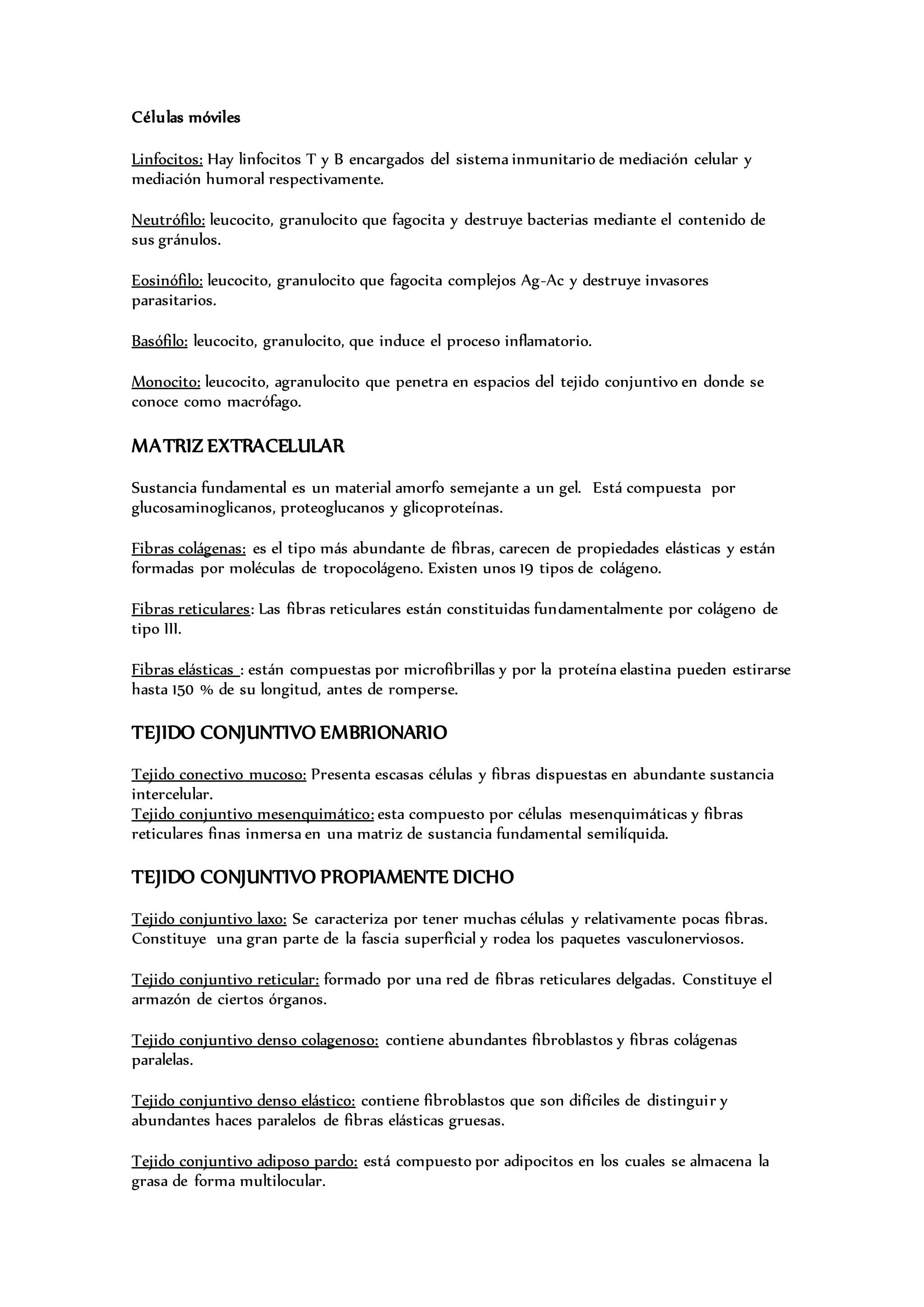 TEJIDO CONJUNTIVO | DOCX | Blood Disorders | Diseases and Conditions