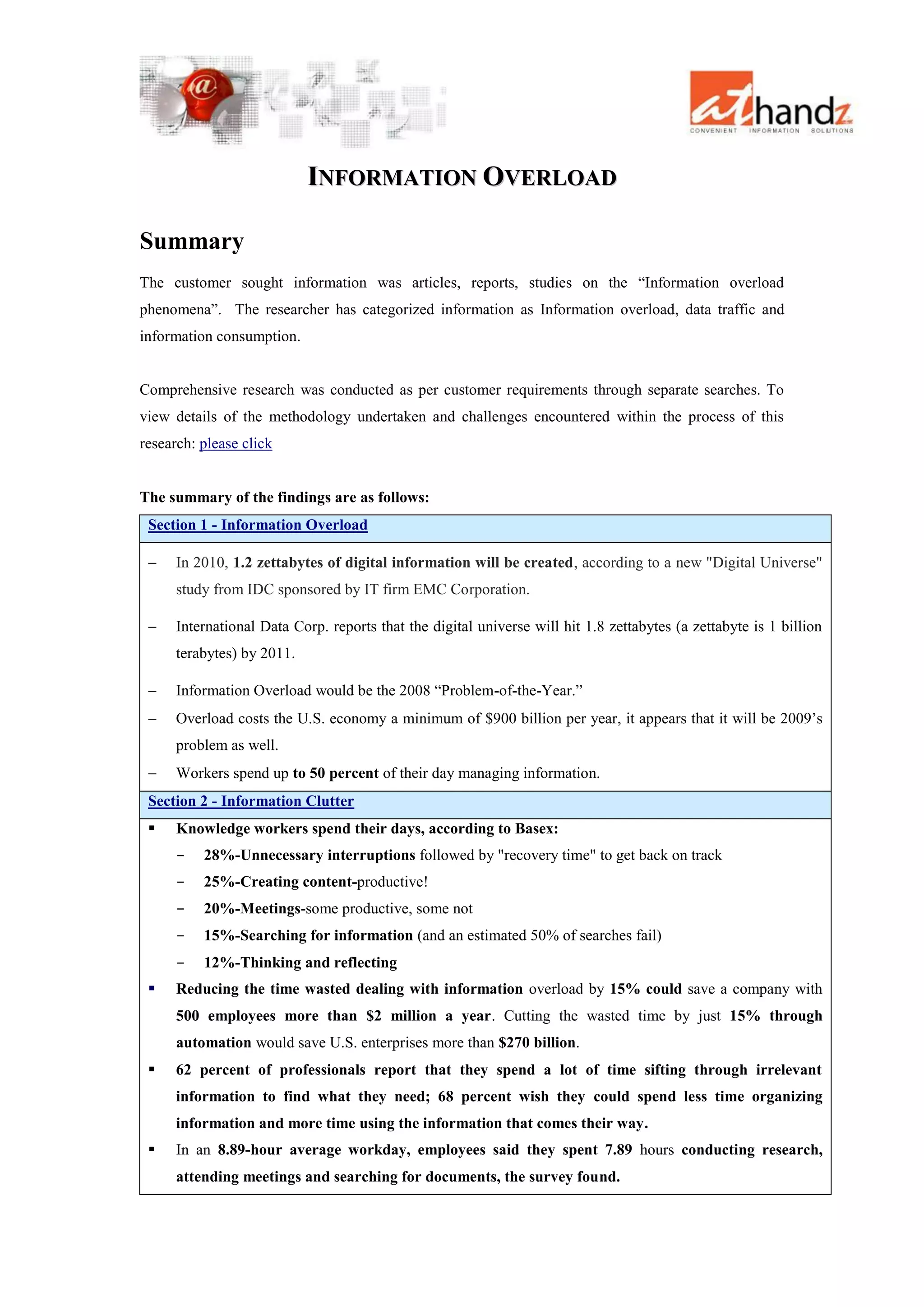 Information Overload Phenomena | PDF