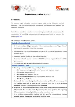 Information Overload Phenomena | PDF