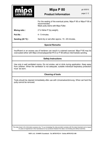 Info Mipa P80 lang | PDF