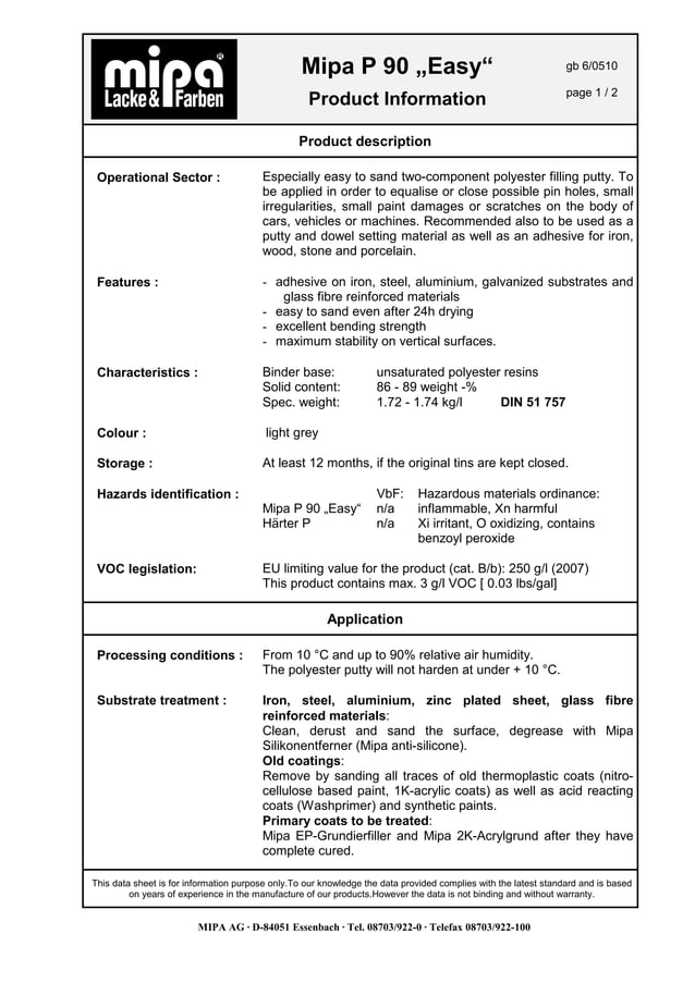 Info Mipa P90 easy lang | PDF
