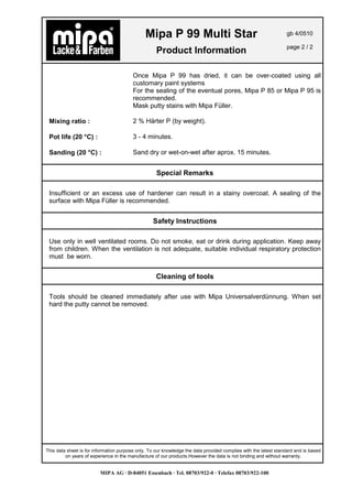 Info Mipa P99 multistar lang | PDF