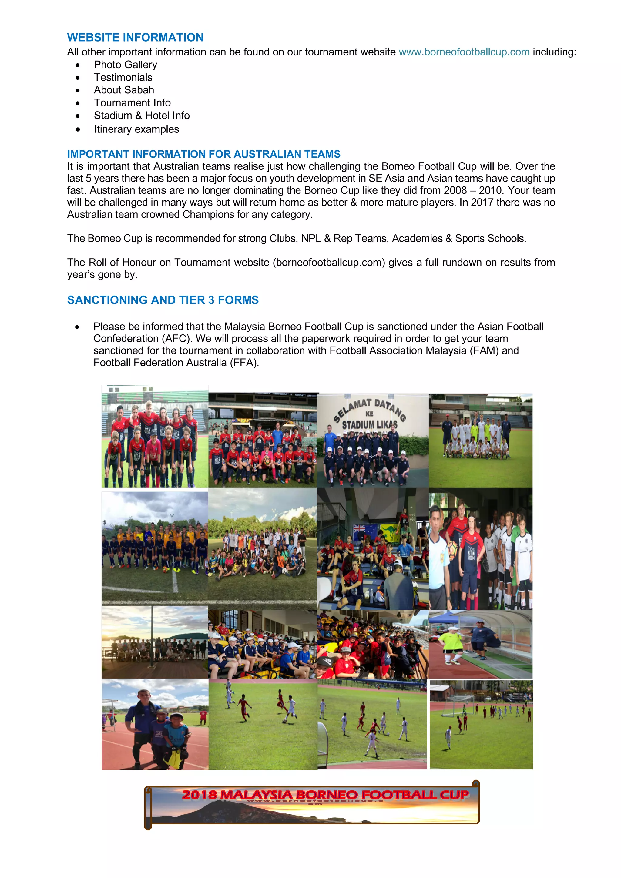 Borneo Cup Info pack | PDF