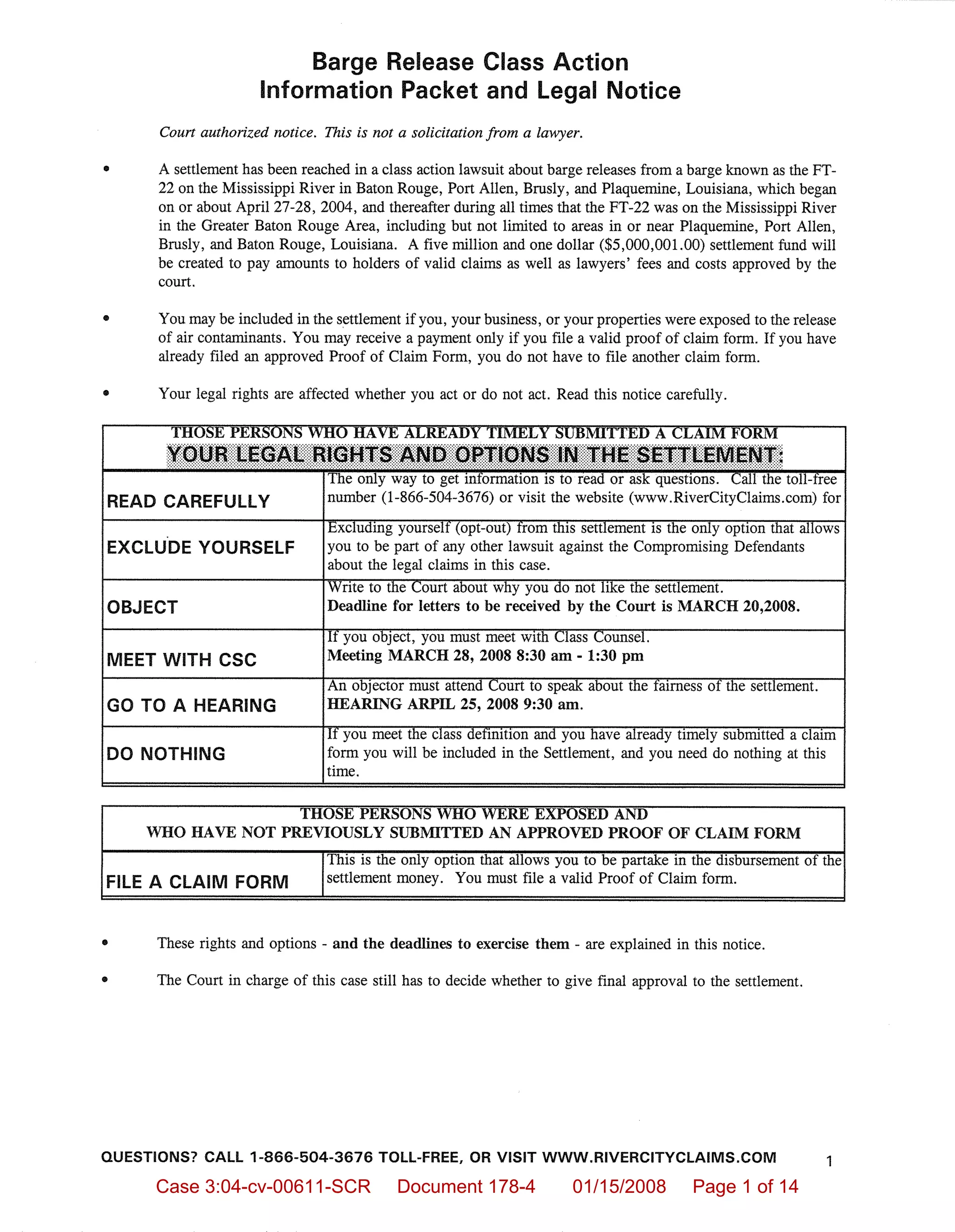 Info Packet Legal Notice | PDF