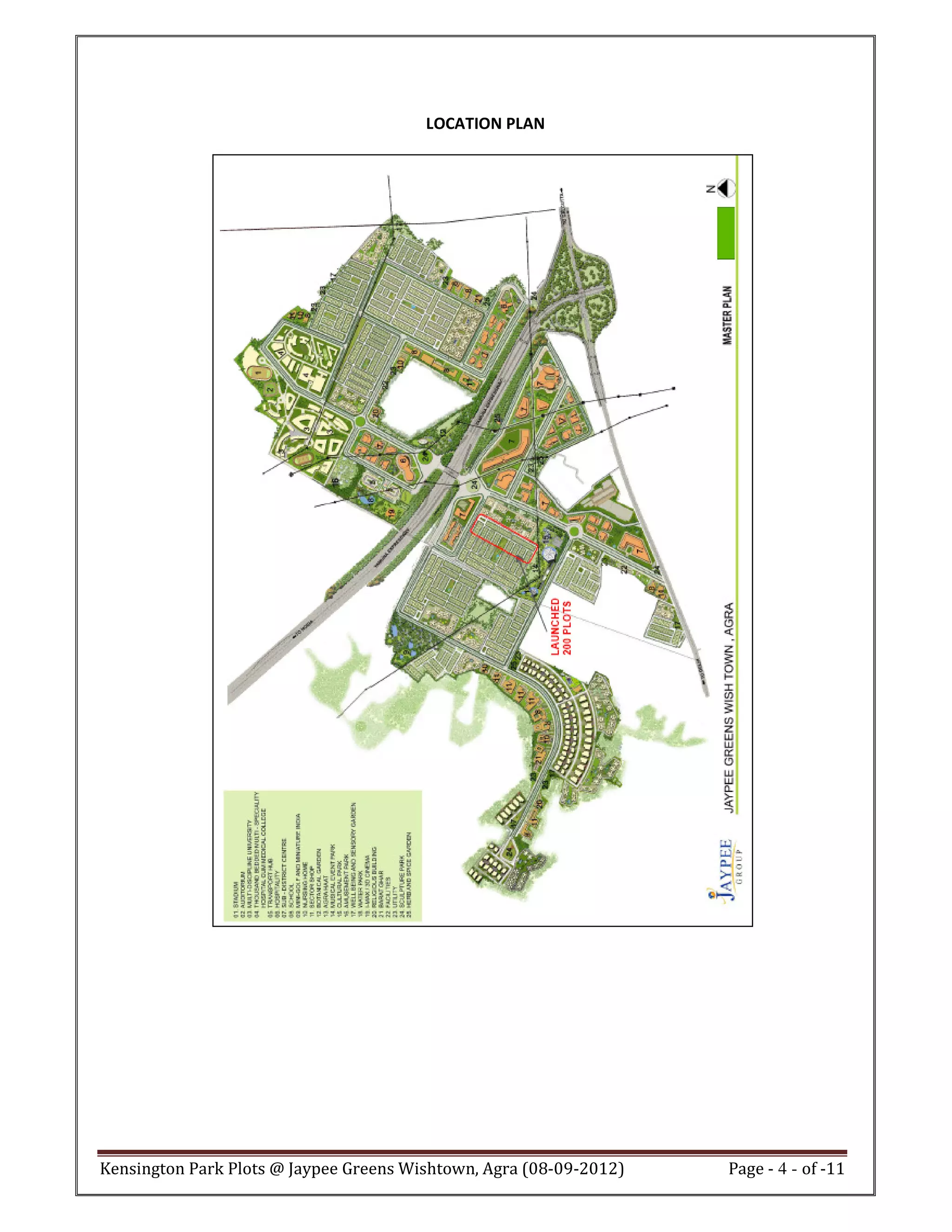 Infopack kensington park plots wishtown_agra__call9958959555 | PDF