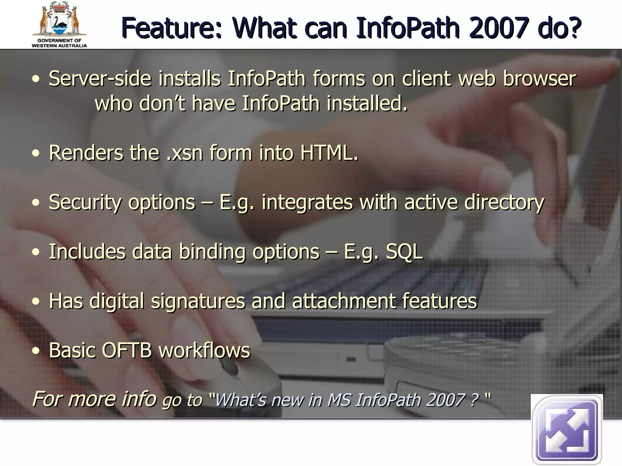 Info Path 2007 Training | PPS