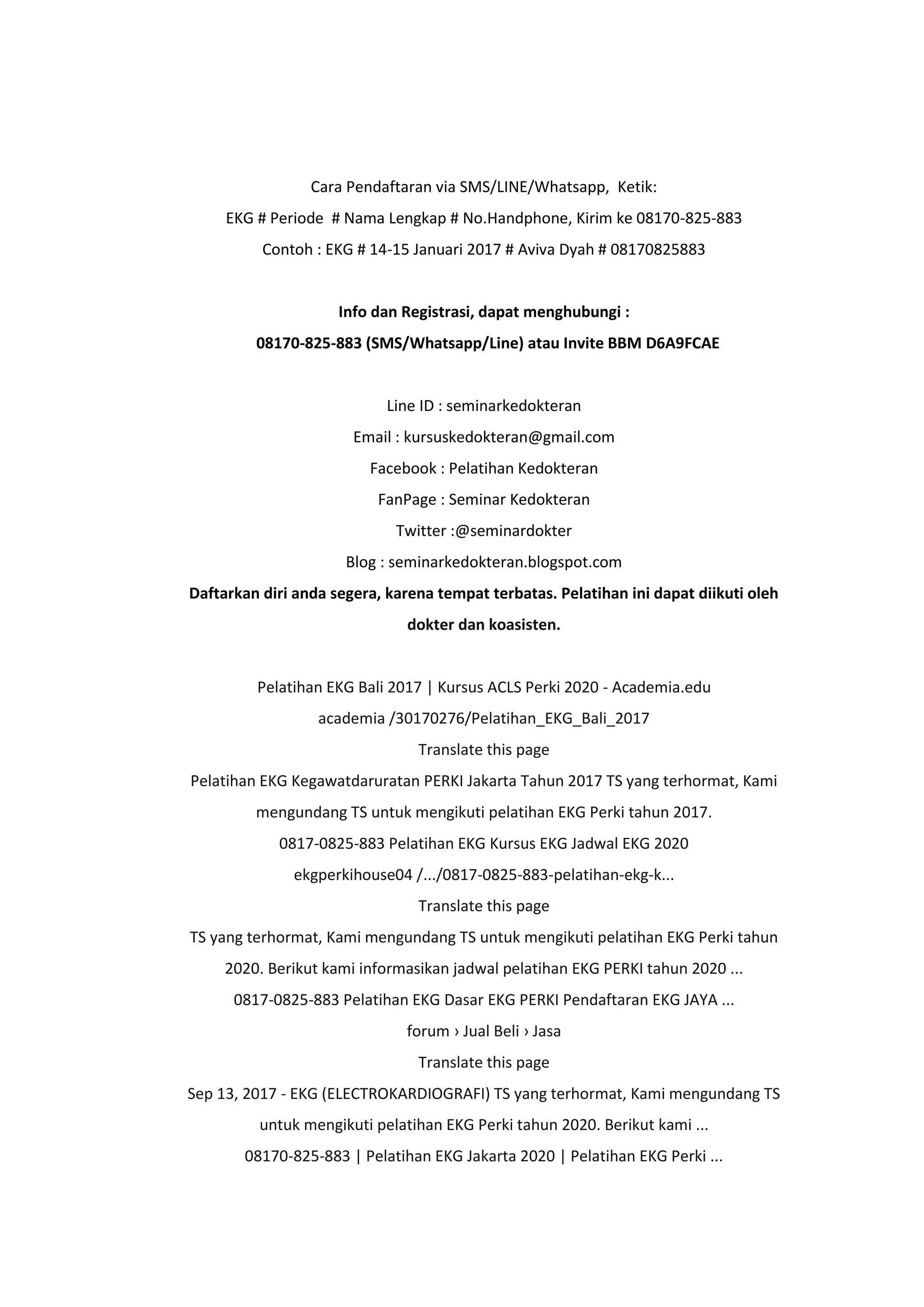 Info pelatihan ekg perki 2020 | PDF