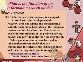 Information Process Models 2007 version | PPT