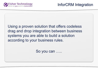 Infor crm (formerly saleslogix) integration | PPTX