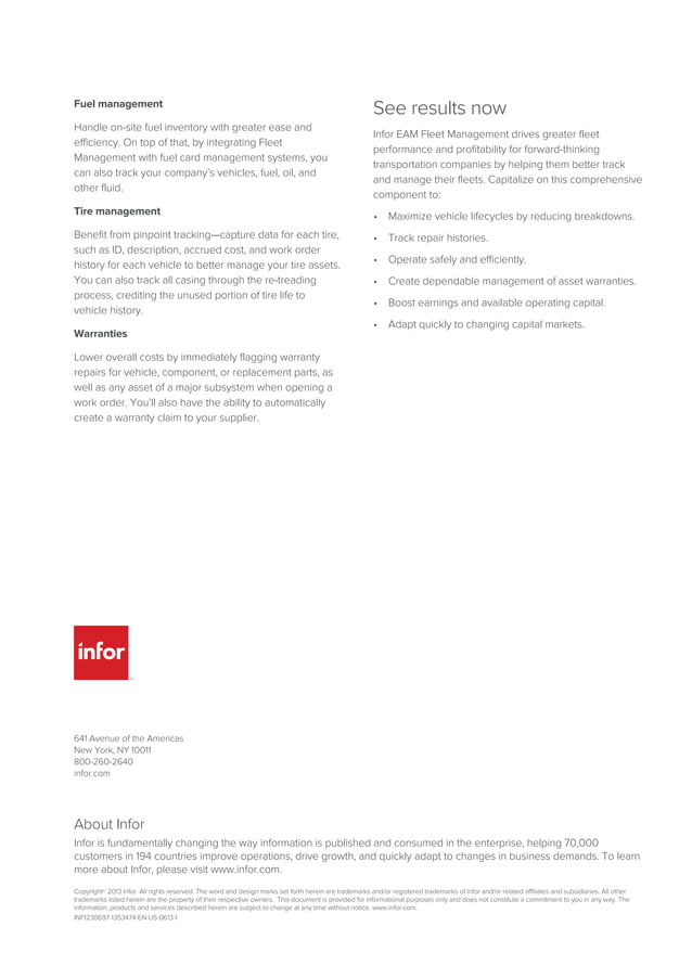 Infor EAM Fleet Management | PDF