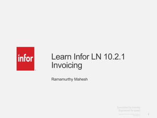 http://inforln.com: Infor ERP LN Training - Learn New Central Invoicing ...