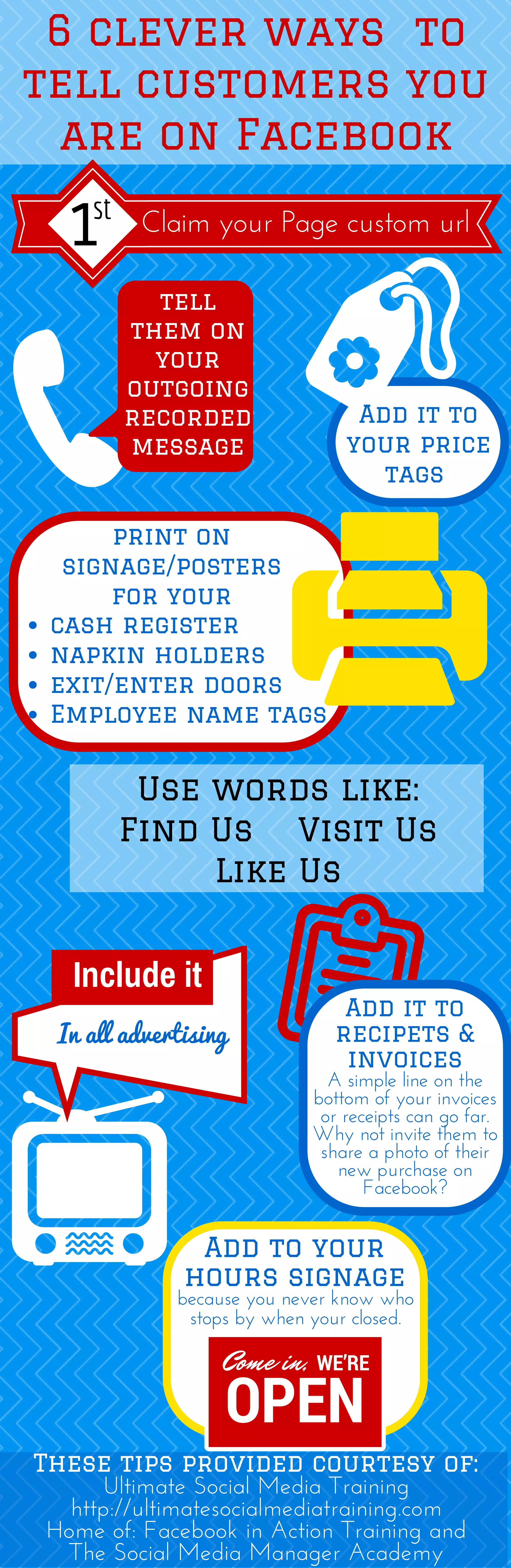 6 clever ways to tell walk in customers how to find you on Facebook! | PDF