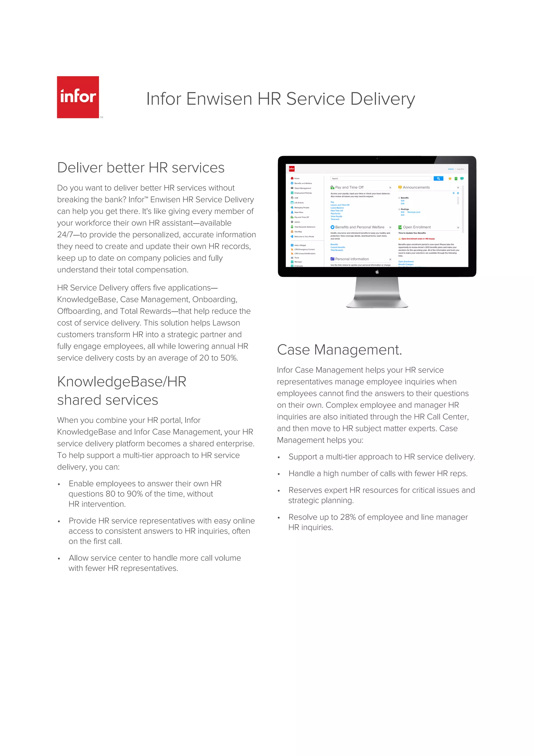 Infor hcm service delivery | PDF