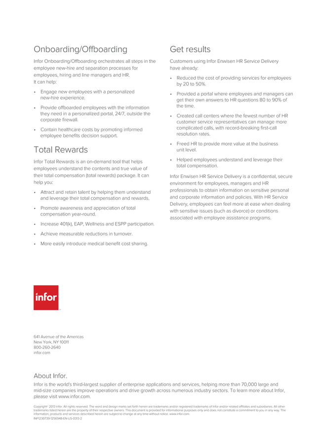 Infor hcm service delivery | PDF