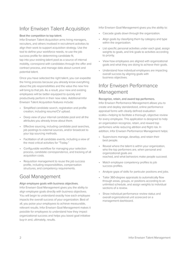 Infor hcm talent management | PDF